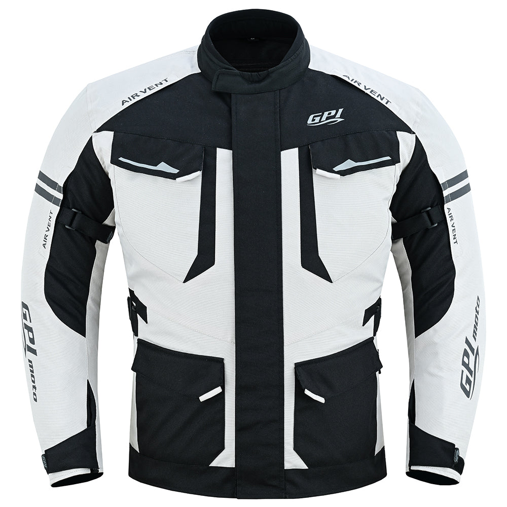 Men's All season 7 Pockets Water Proof Motorcycle Beach/Black Jacket ...